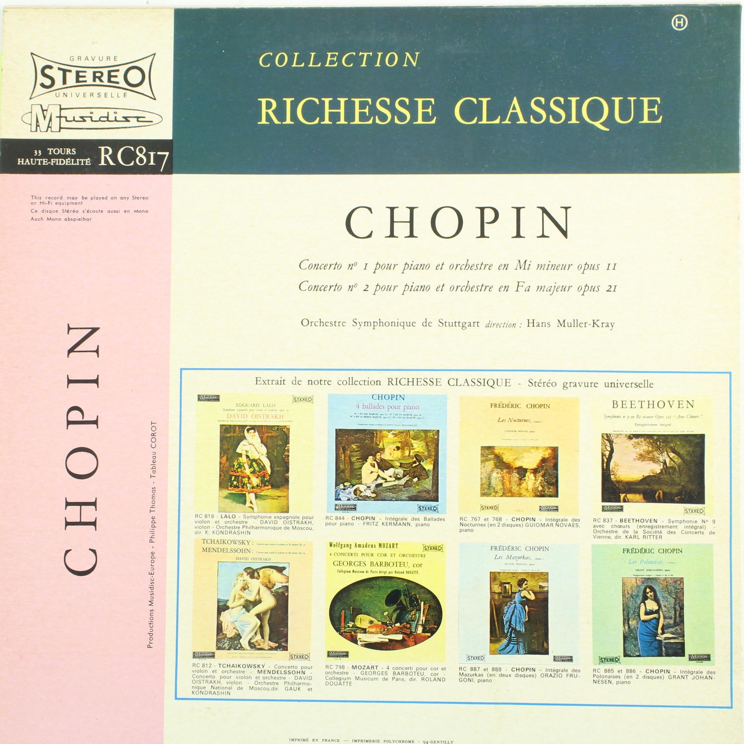 Виниловая пластинка ВИНТАЖ - CHOPIN: CONCERTO № 1 OP. 11, CONCERTO № 2 ...