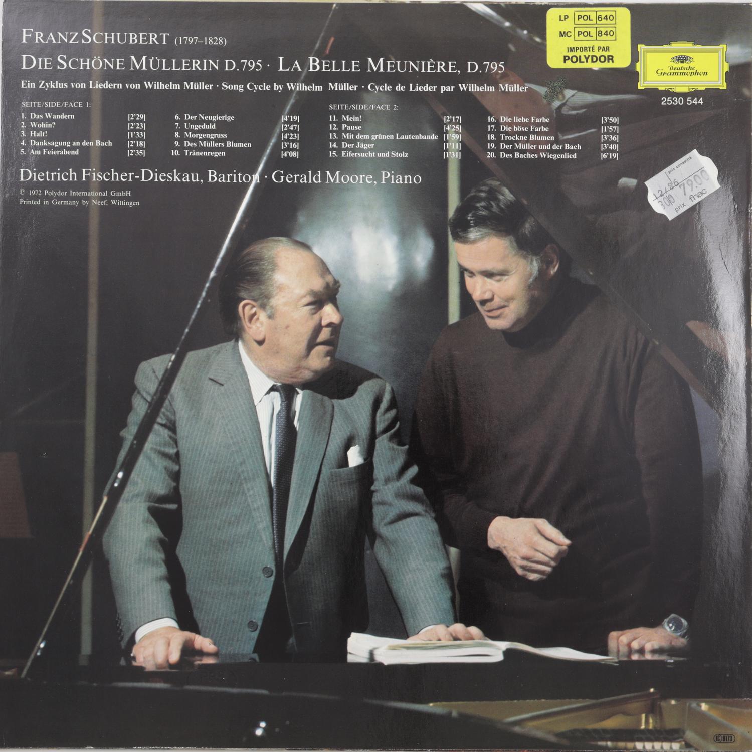 Виниловая пластинка ВИНТАЖ - SCHUBERT - DIE SCHONE MULLERIN (DIETRICH FISCHER-DIESKAU, GERALD ...