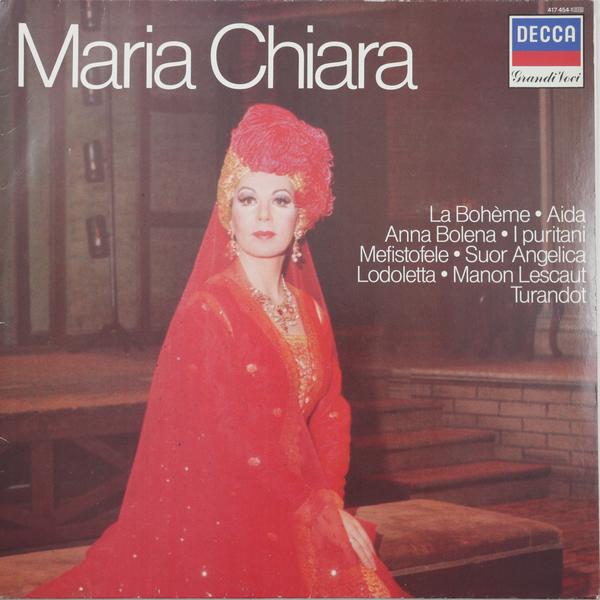 Виниловая пластинка ВИНТАЖ - MARIA CHIARA: ITALIAN OPERATIC ARIAS ...