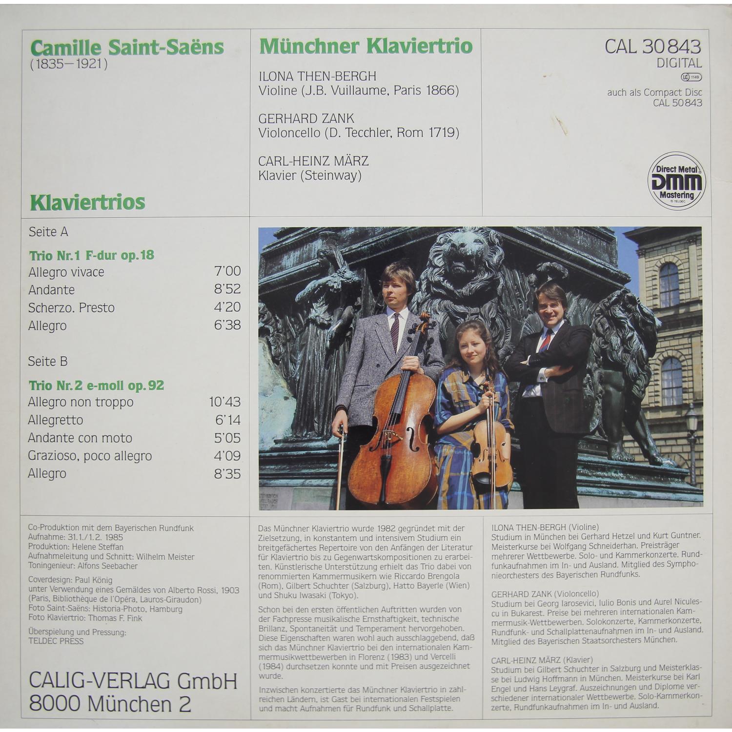 Виниловая пластинка ВИНТАЖ - SAINT-SAENS - KLAVIERTRIOS № 1 OP. 18, № 2 ...