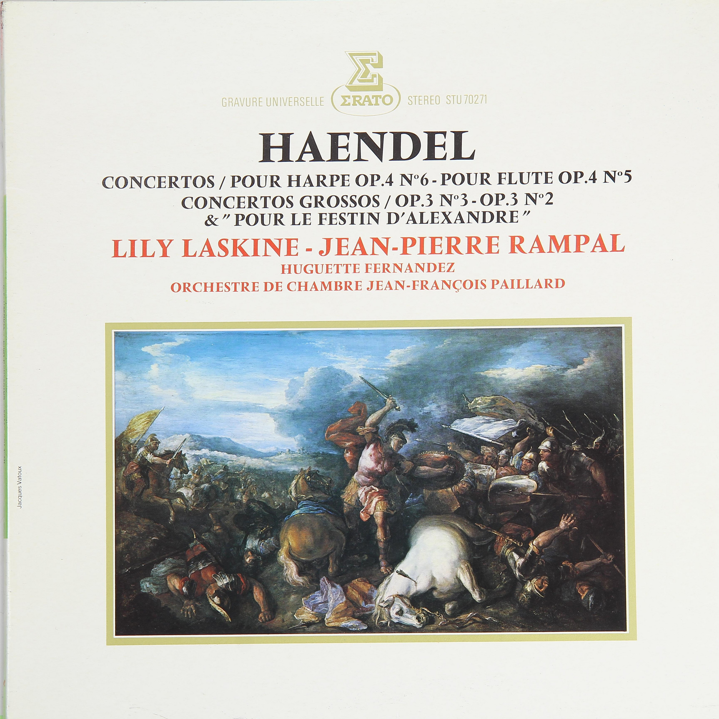 Виниловая пластинка ВИНТАЖ - HAENDEL: CONCERTOS POUR HARPE OP. 4 № 6 ...