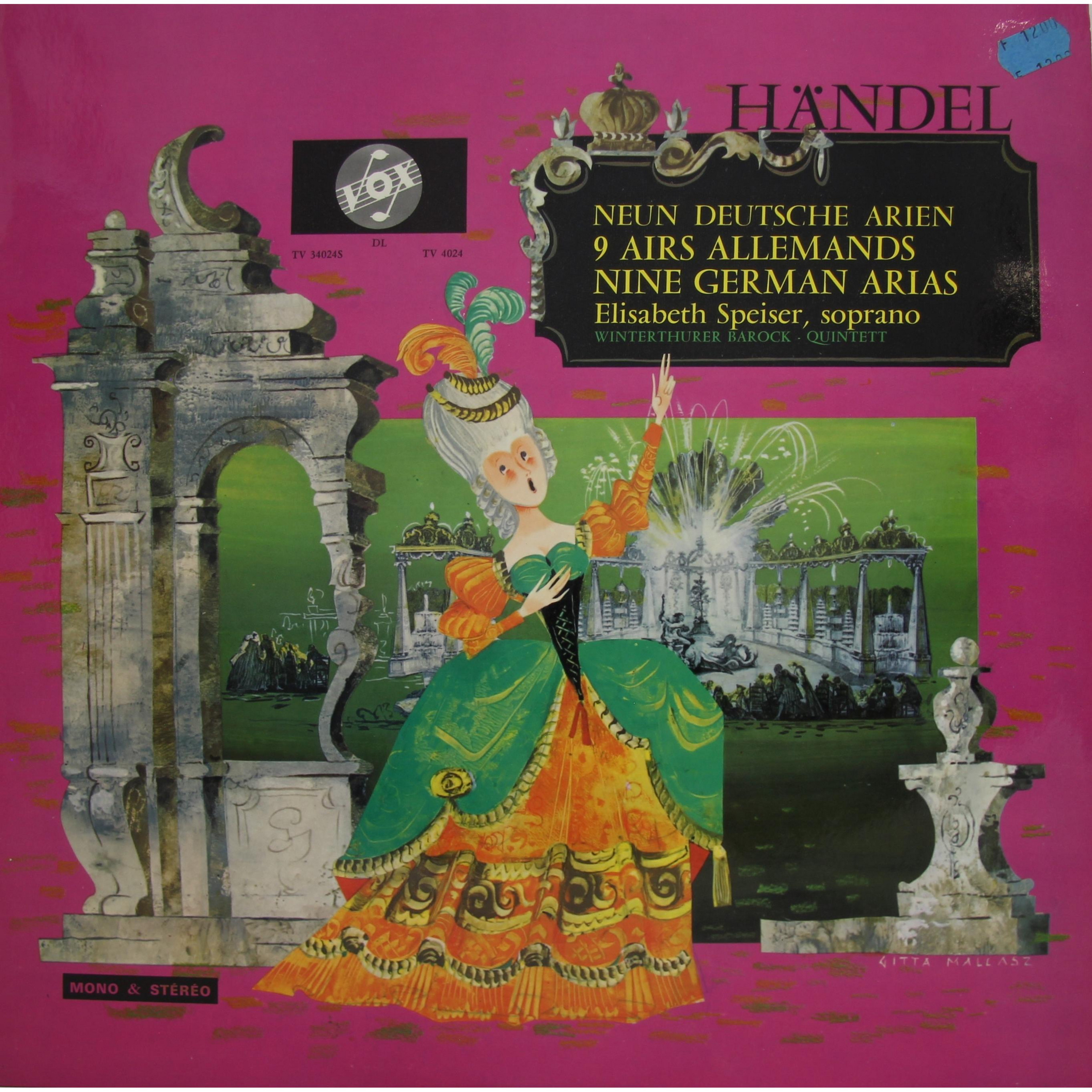 Виниловая пластинка ВИНТАЖ - HANDEL - NINE GERMAN ARIAS (ELISABETH ...