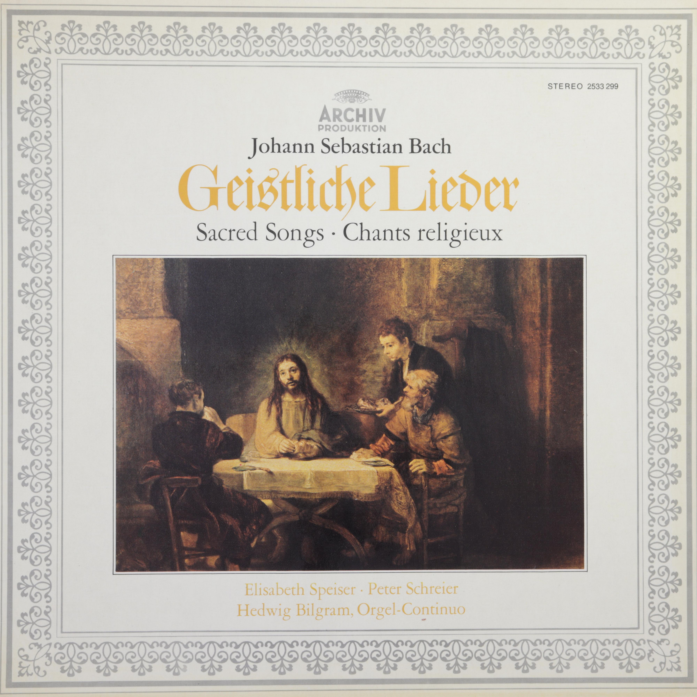 Виниловая пластинка ВИНТАЖ - JOHANN SEBASTIAN BACH: GEISTLICHE LIEDER ...