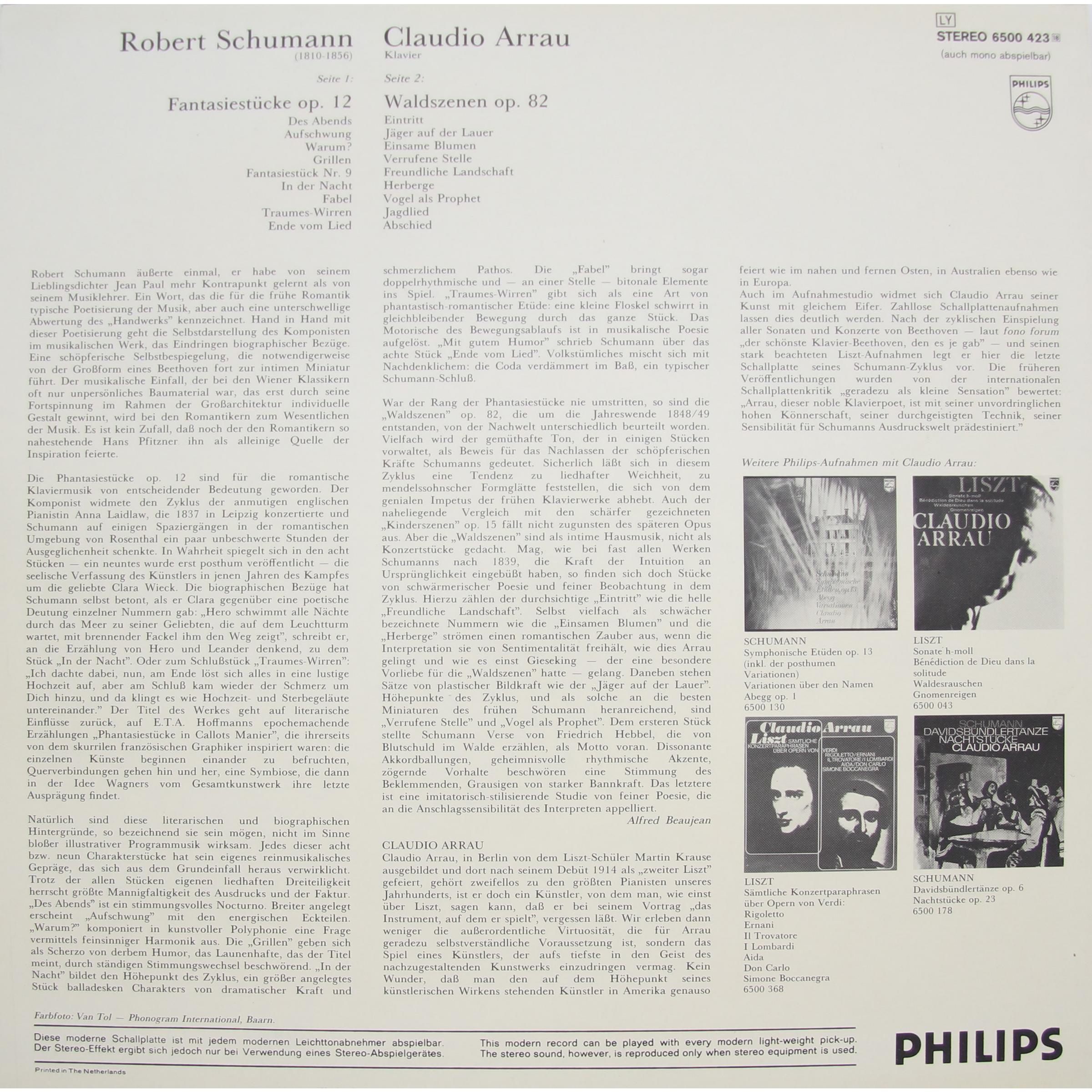 Виниловая пластинка ВИНТАЖ - SCHUMANN - FANTASIESTUCKE OP. 12 ...