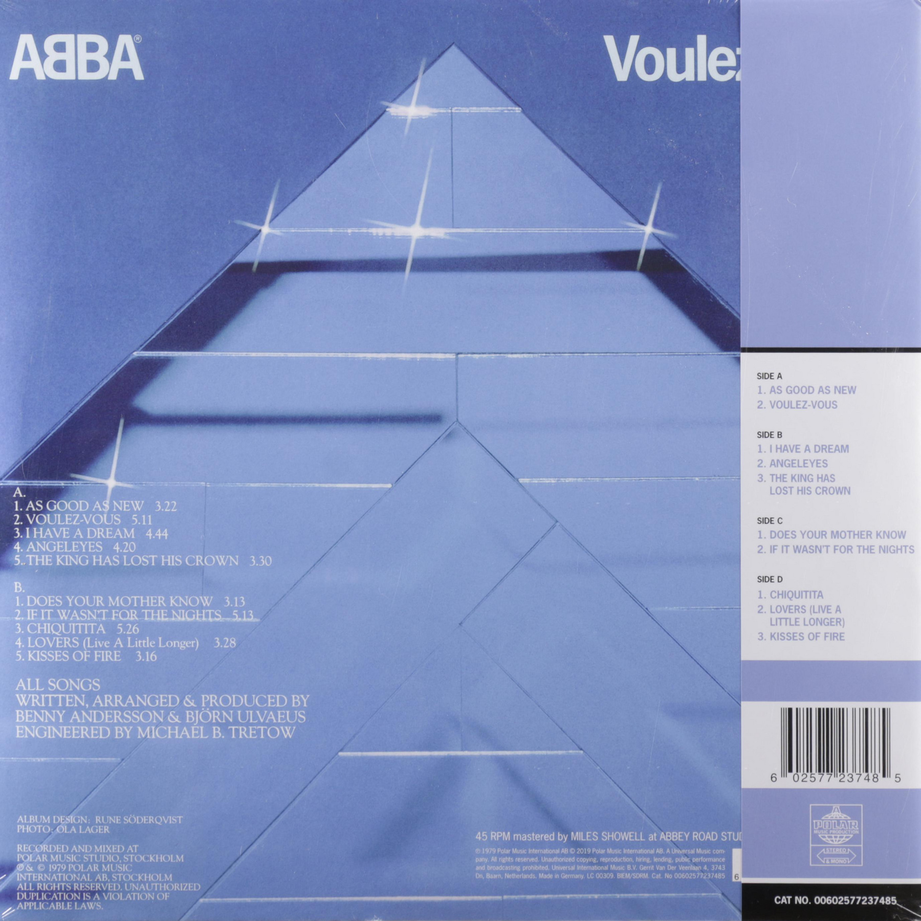 ABBA - VOULEZ-VOUS (HALF SPEED, 2 LP), купить виниловую пластинку ABBA ...